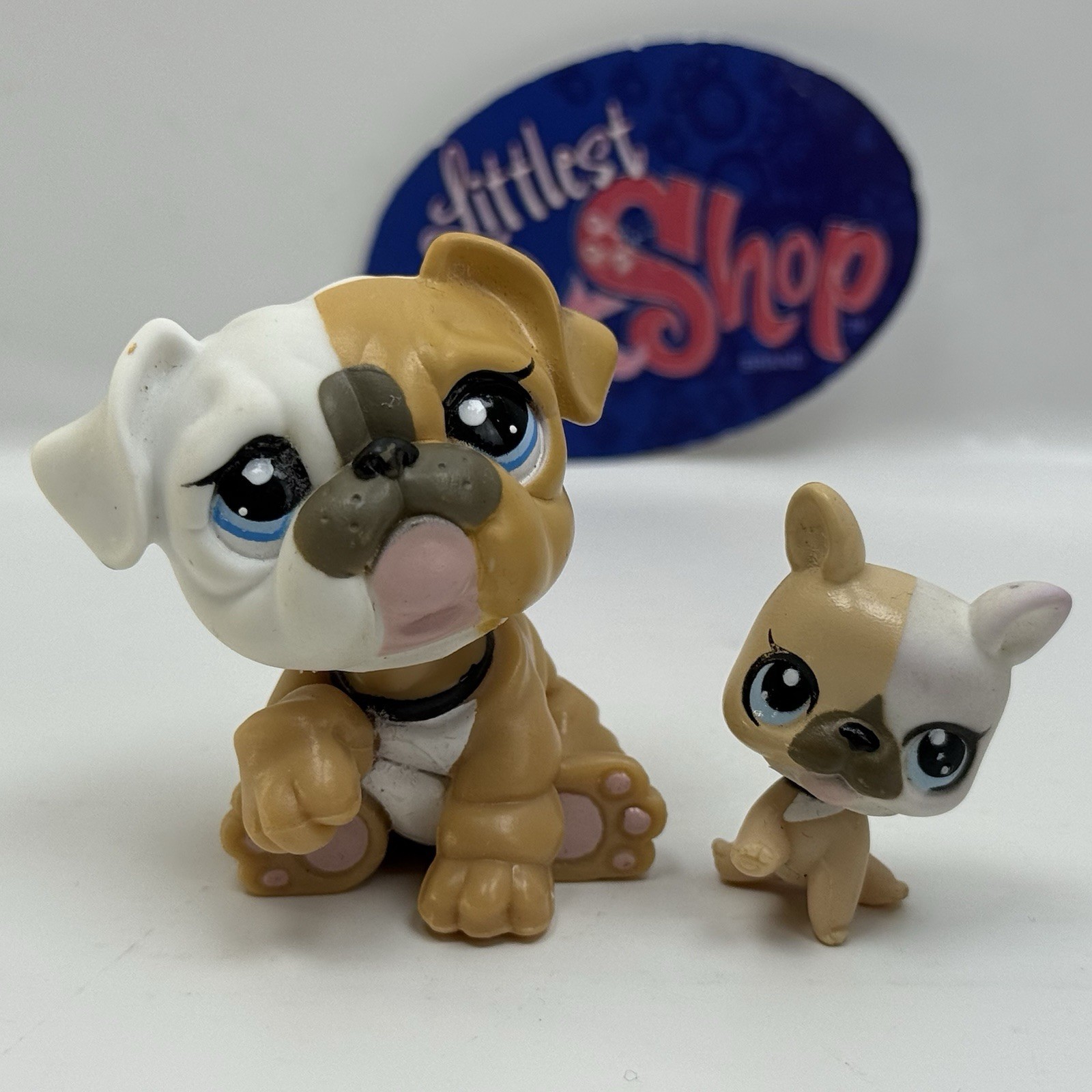 MOMMY & BABY BULLDOG DOG #3587 & 3588 - Authentic Littlest Pet Shop ...