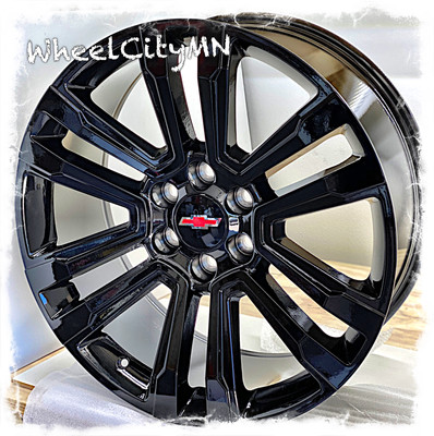 22" gloss black wheels fits Chevy Silverado 1500 SS LTZ High County 6x5 ...