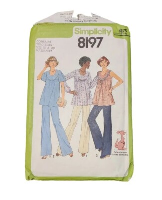 VTG CUT Simplicity 8197 Maternity Top Pants Stuffed Toy Sewing Pattern ...