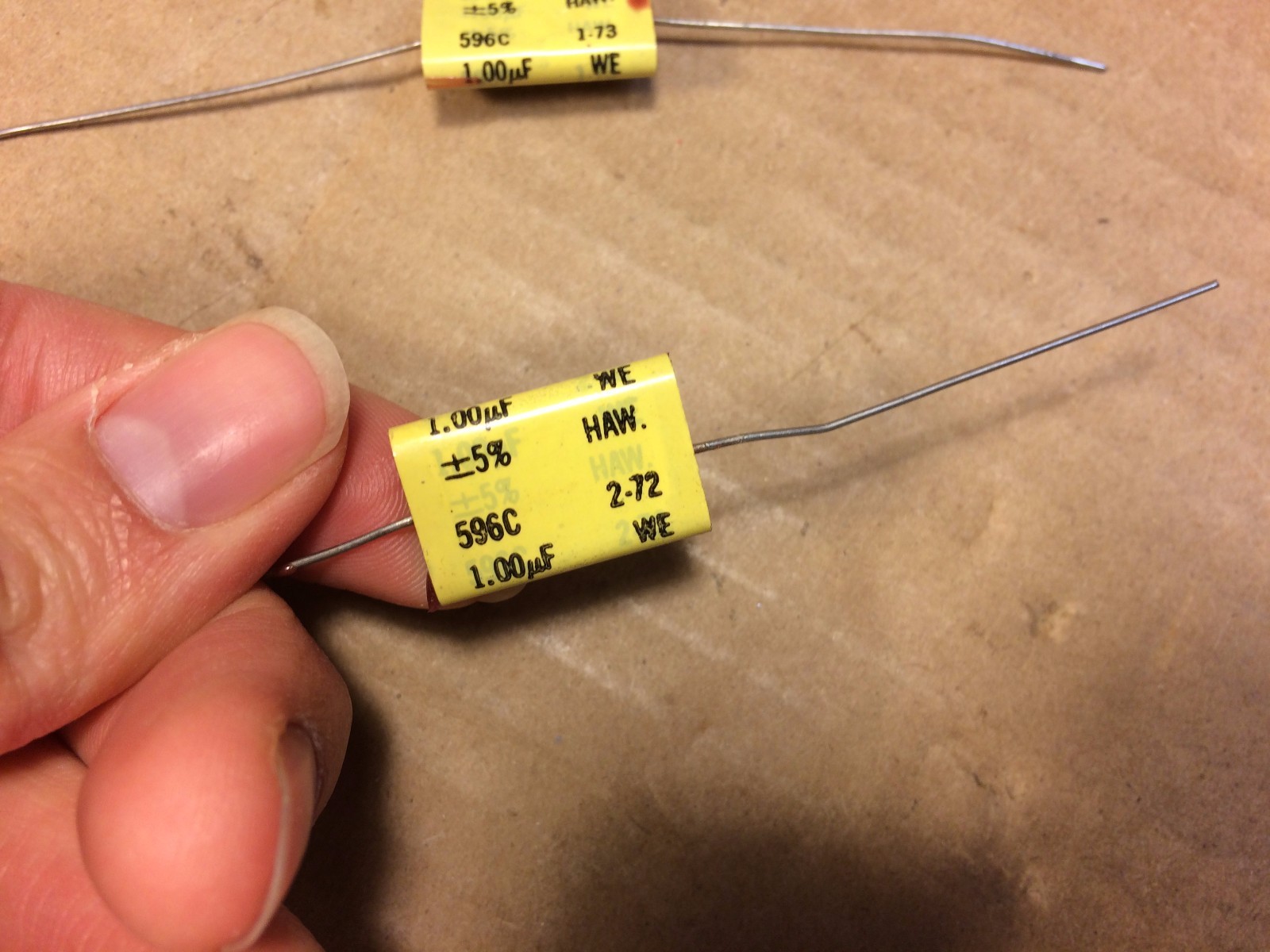 2 NOS 1 uf 100v Western Electric 596C Yellow Film "Phone Book ...