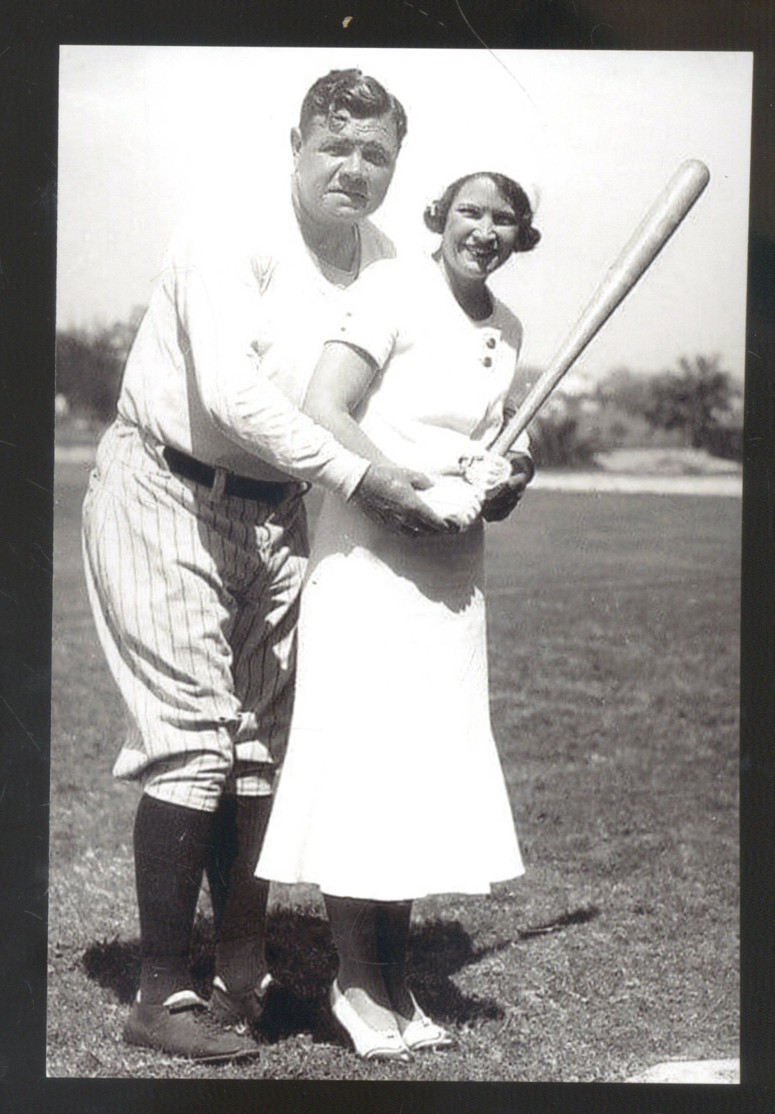 REAL PHOTO NEW YORK YANKEES BABE RUTH & WIFE BASEBALL PLAYER POSTCARD ...