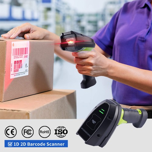 JR Industrial Wireless Barcode Scanner 2D Handheld Barcode Reader for ...