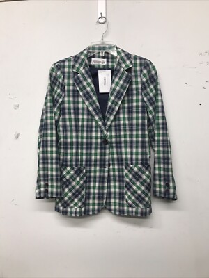 Vintage 70s Cricket Lane Blue Green Plaid Blazer | eBay