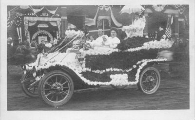 Connecticut Old Home week Parade 1st Prize Auto Patriotic 1915 RPPC ...