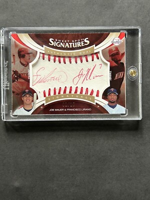 Joe Mauer Francisco Liriano 2006 Sweet Spot Signatures Red Auto ...