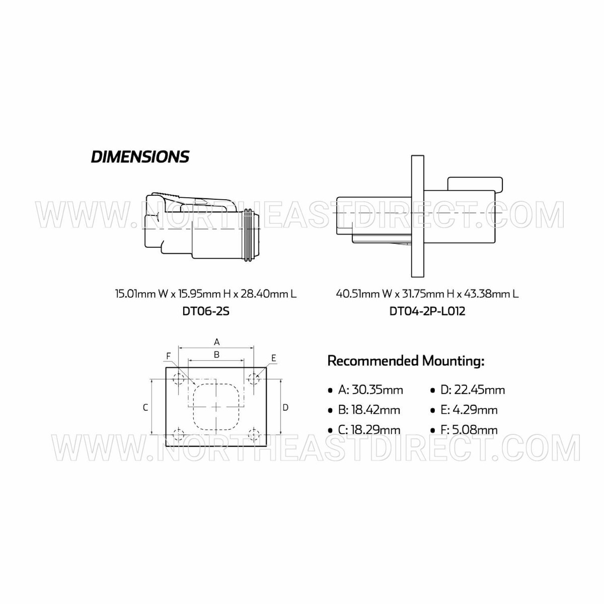 Weatherproof Connectors DT Series Connectors With Fixed Flange ...
