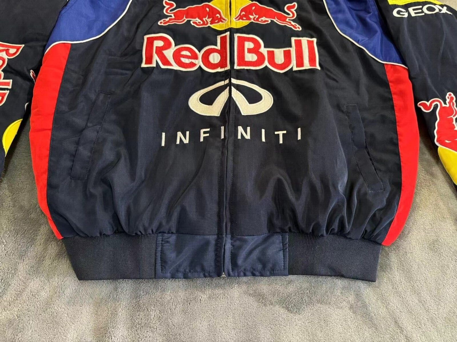 Unisex Adult Red Bull Jacket Ebroidered Cotton Padded F 1 Racing Jacket ...