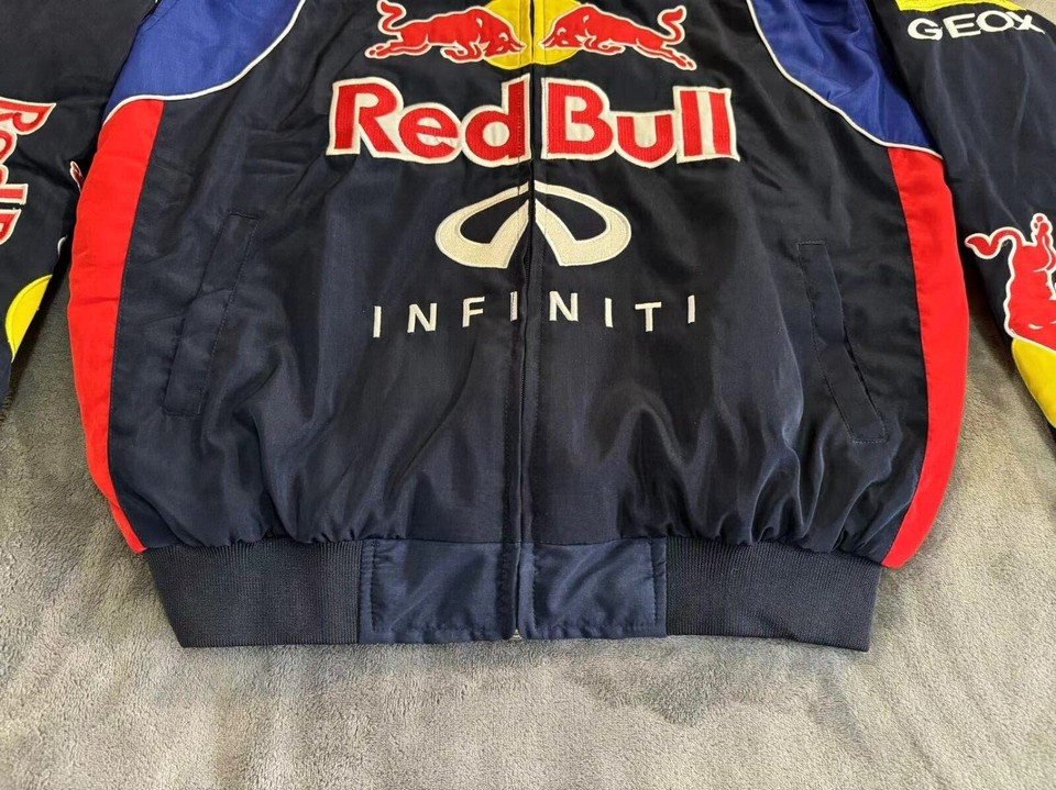 Unisex Adult Red Bull Jacket Ebroidered Cotton Padded F 1 Racing Jacket ...