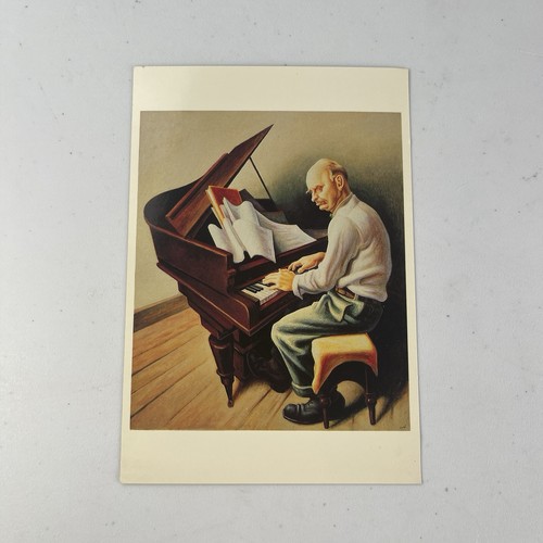 Postcard Thomas Hart Benton, Portrait of Carl Ruggles Pianist American ...