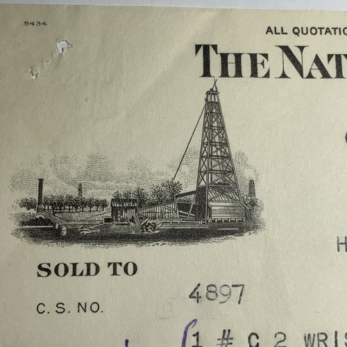 National Supply Oil Derrick Gas Well Manufacturer Bill Head Shelby ...