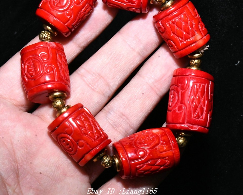 1'' Red Coral Exorcism Elasticity String Bunch Armband Armbänder | eBay