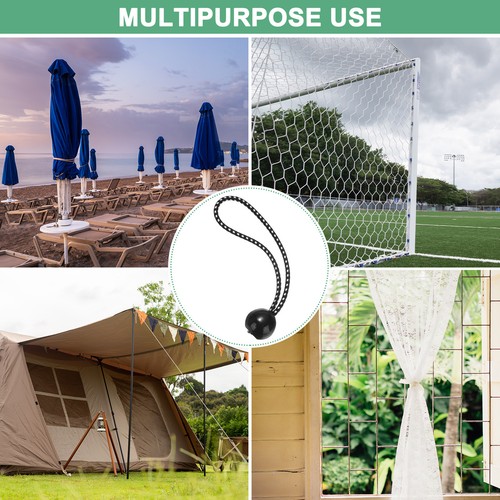 25-Pack 6 Inch Ball Bungee Cords for Camping/Tent/Shelter [Black White ...