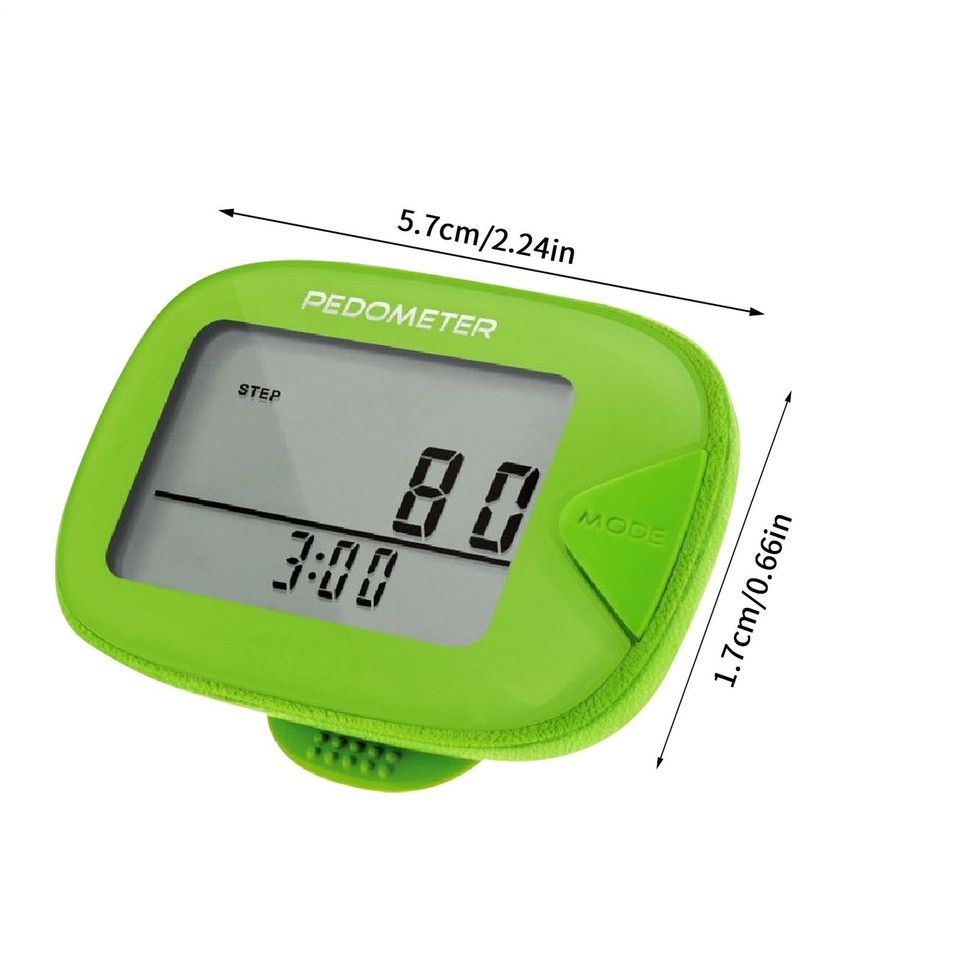 3D Pedometer for Walking Simple LCD Display Walking Step Counter Clip ...