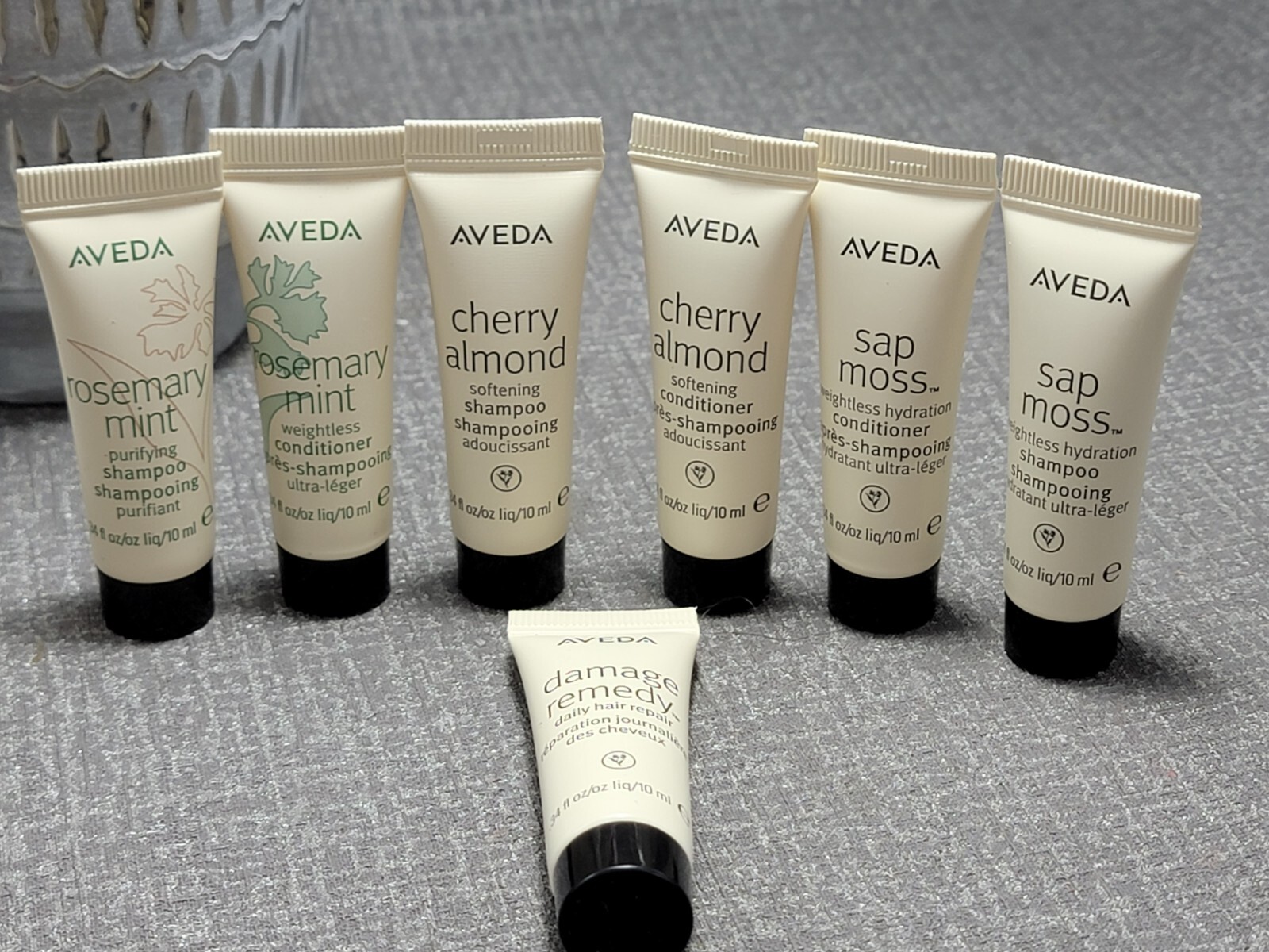 7 AVEDA SHAMPOO & CONDITIONER CHERRY ALMOND, SAP MOSS, ROSEMARY MINT ...