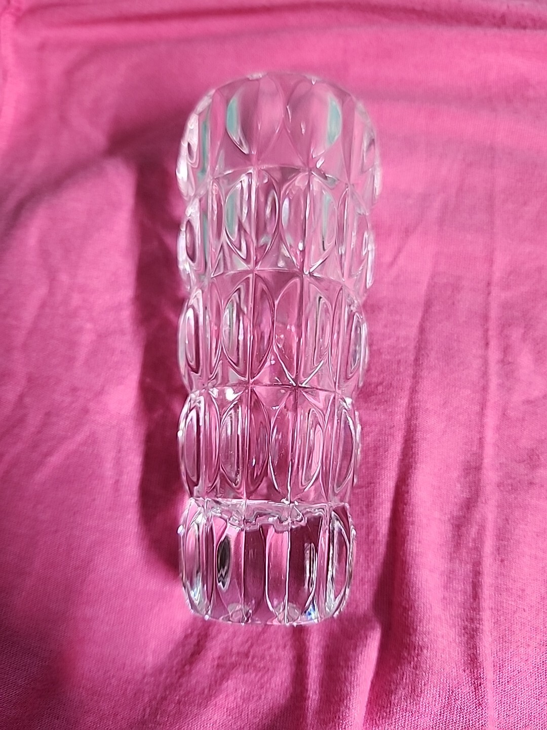 Vintage Fostoria Clear Pressed Glass Flower Vase Thumbprint Pattern 5 ...