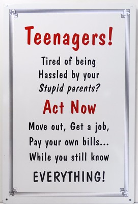 Teenagers Move Out Get a Job Humor Metal Sign | eBay