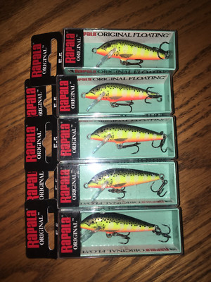 RAPALA ORIGINAL FLOATING 05=LOT OF 5 HOT STEEL COLORED FISHING LURES ...