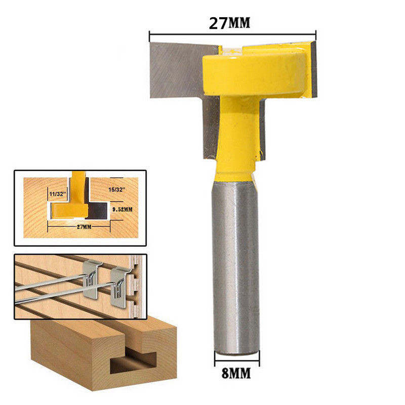 1pcs 8mm Shank T-Slot & T-Track Slotting Router Bit Woodworking Milling ...