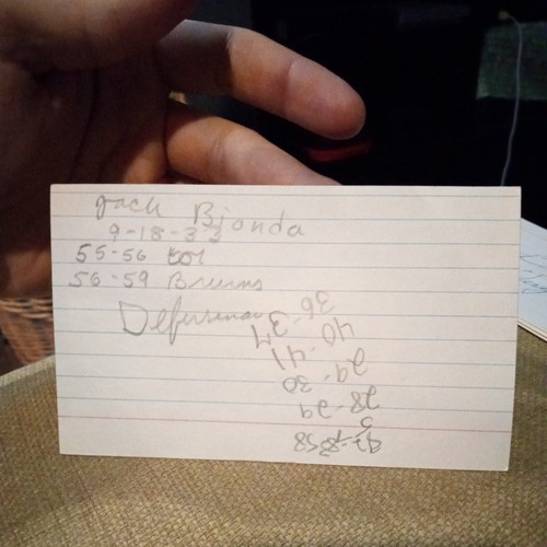 Jack Bionda Boston Bruins Maple Leafs Signed Hockey 3x5 Paper Scrap ...