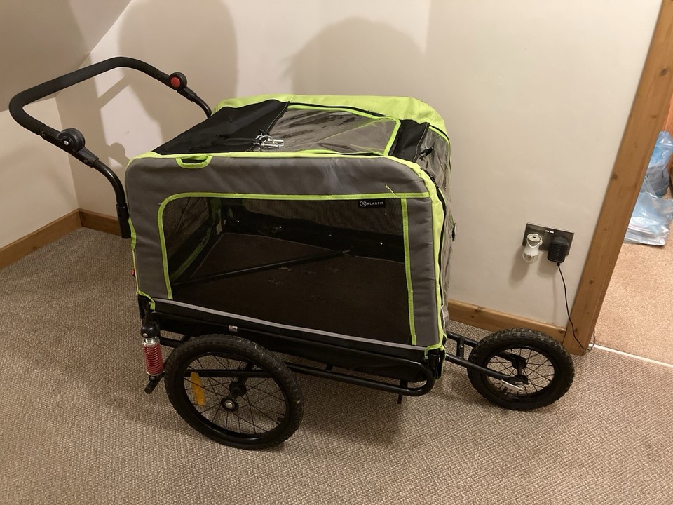 Klarfit Dog Bike Trailer & Pet Stroller, Bicycle Trailer Pet Carrier On Wheels | eBay UK
