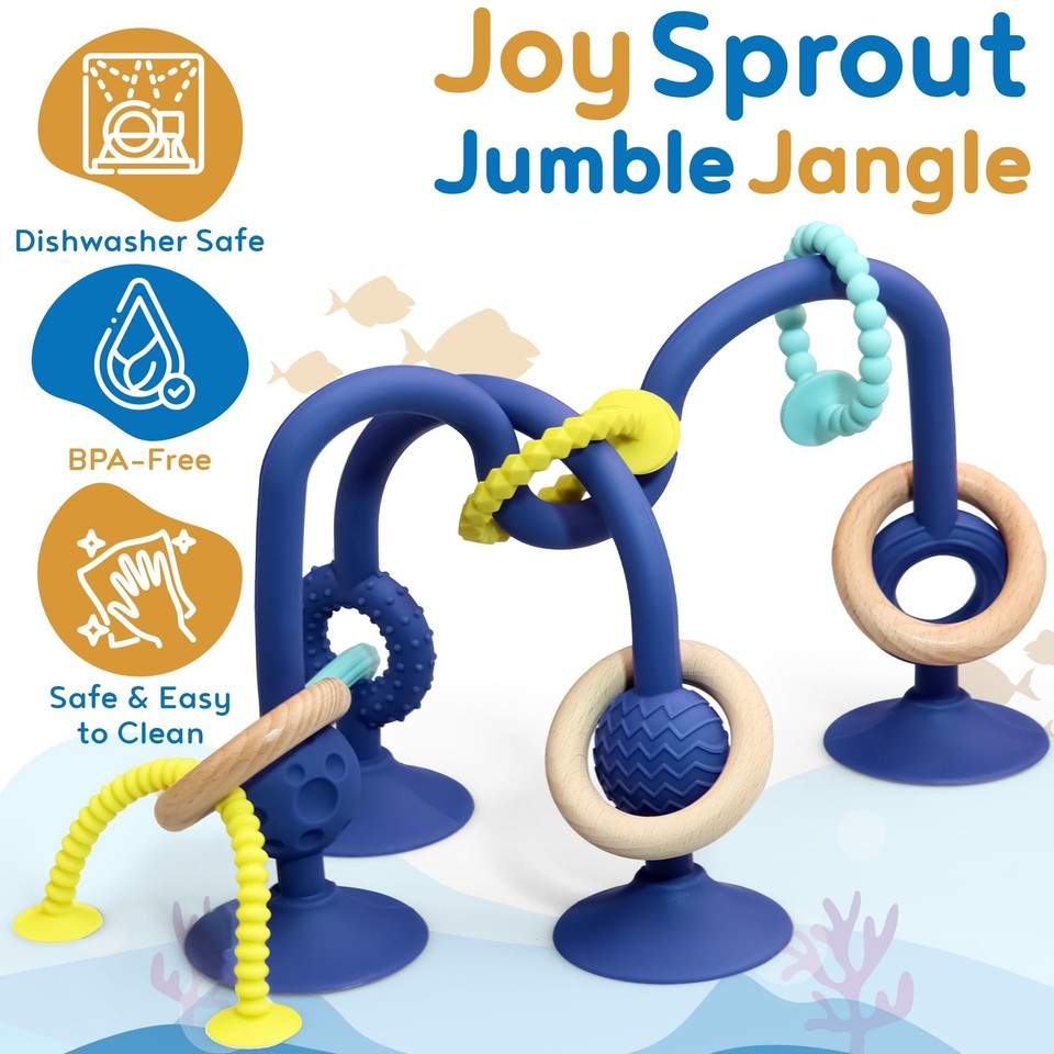 JoySprout Baby Teething Toys, Suction Cup High Chair & Table Sensory ...