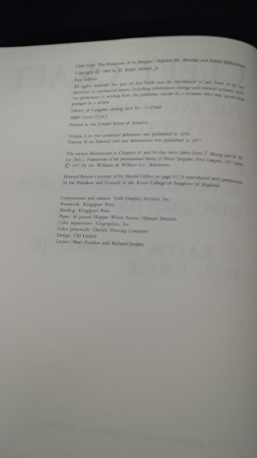 Cleft Craft : Alveolar and Palatal Deformities by D. Ralph Millard Jr ...