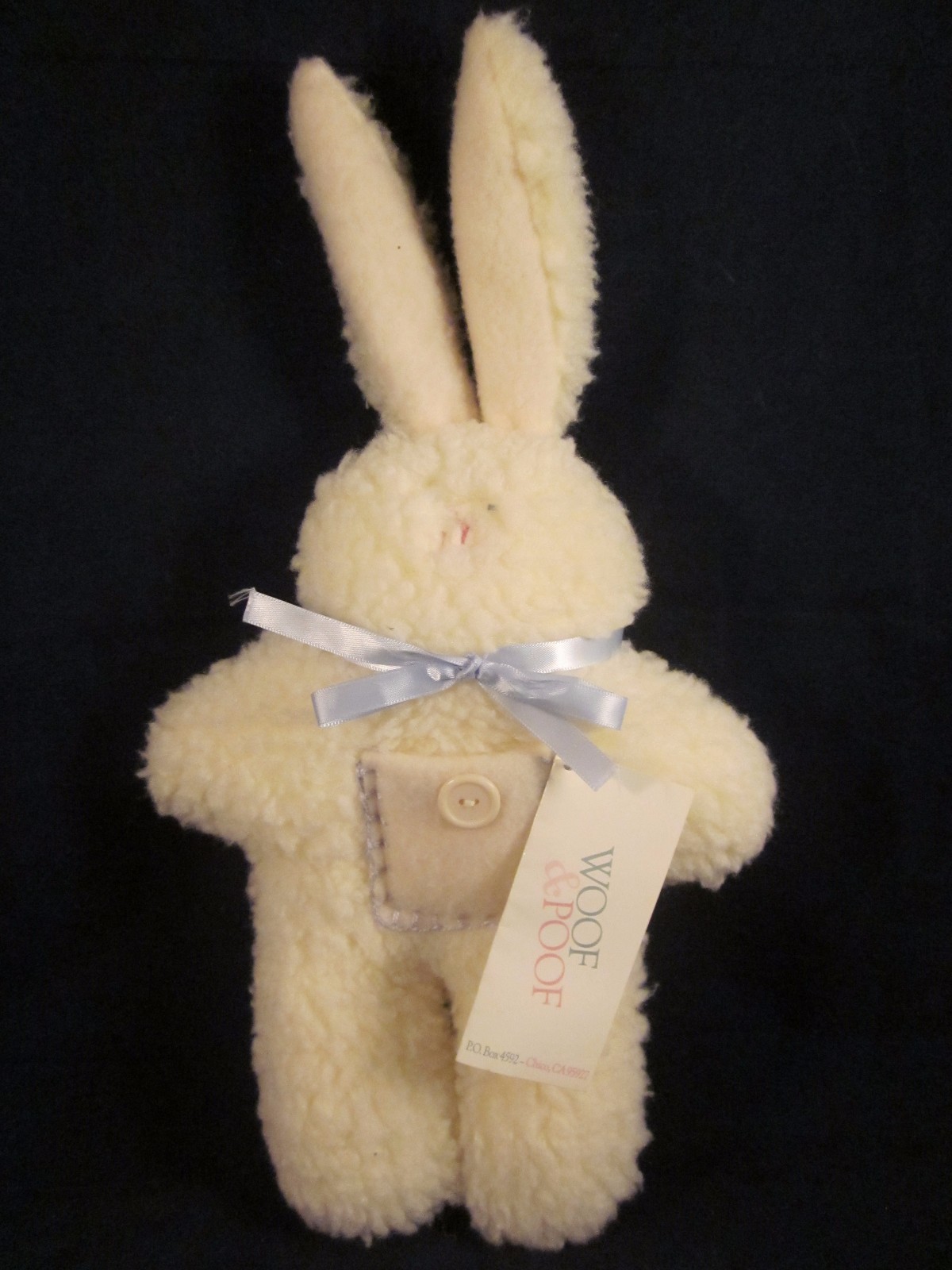 WOOF & POOF Door Hanger 16" Bunny Rabbit with Blue Ribbon ~ NEW with ...