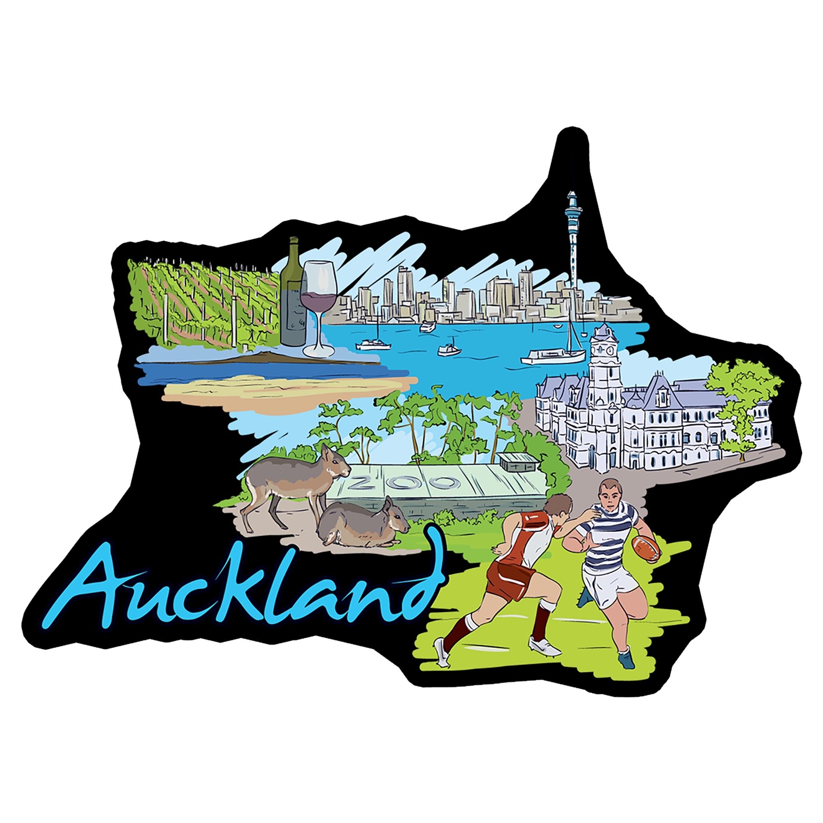 2 x Stickers - Auckland New Zealand Country Flag Destination Car Laptop ...