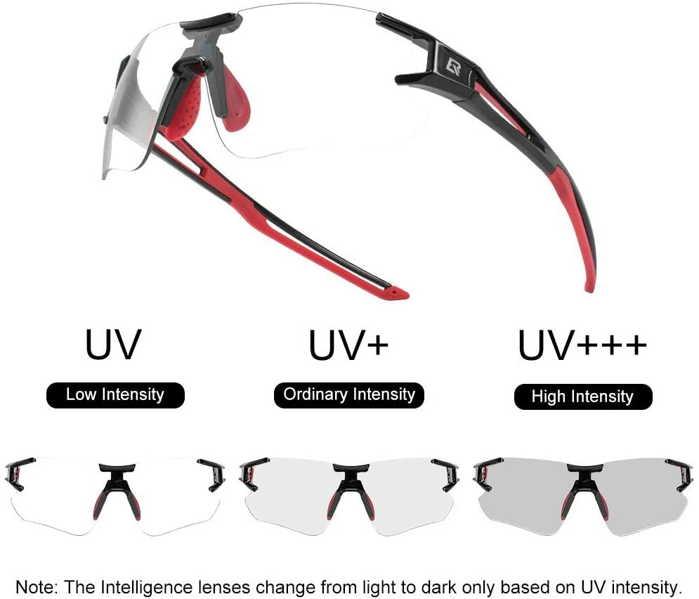 ROCKBROS Cycling Bike Photochromatic Rimless Sunglasses UV400 Bicycle ...