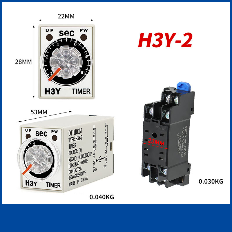 Digital Timer Relays AC220V & DC12/24V Selectable Time Ranges 1s ...