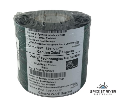 NEW Zebra 5095 Resin Ribbon Black 60mm x 450m (2.36" x 1476') Part ...