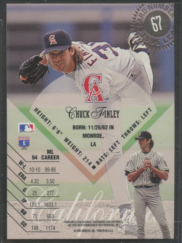 1995 Leaf #67 Chuck Finley California Angels | eBay