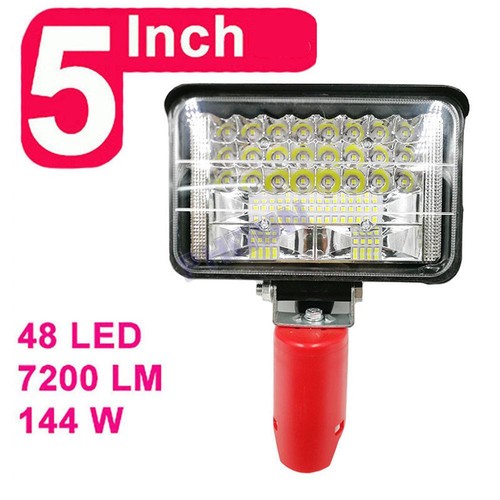 Wireless 5" 48LED 7200LM 144W LED Work Light For Milwaukee M12 Li-ion ...
