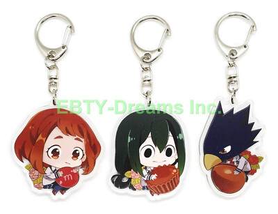 Set of 3 My Hero Academia Anime Acrylic Keychain Tokoyami Tsuyu Ochaco ...