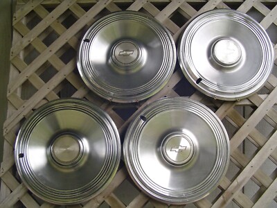 VINTAGE 1973 73 CHEVROLET CHEVY IMPALA HUBCAPS WHEEL COVERS CENTER CAPS ...