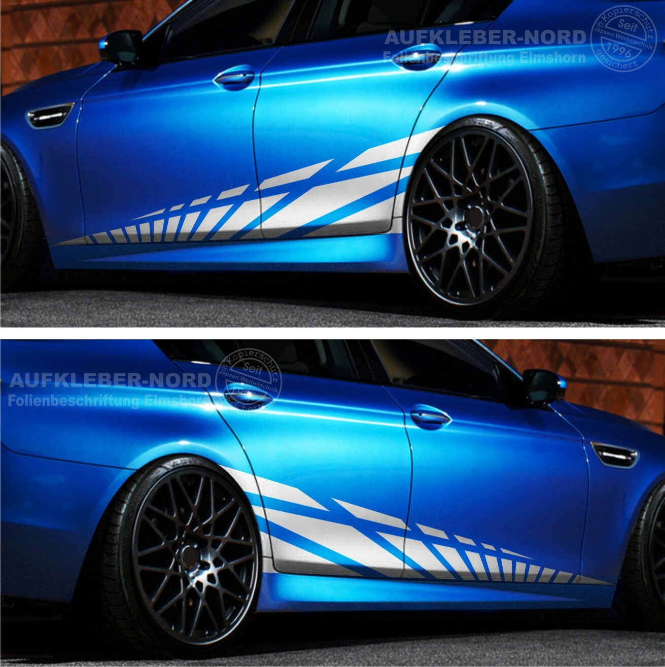 2x Seitenstreifen Seitenaufkleber 210cm Racing Autoaufkleber Fury ...