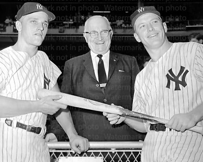 Mickey Mantle Roger Maris President Harry Truman Yankees Baseball 8x10 ...