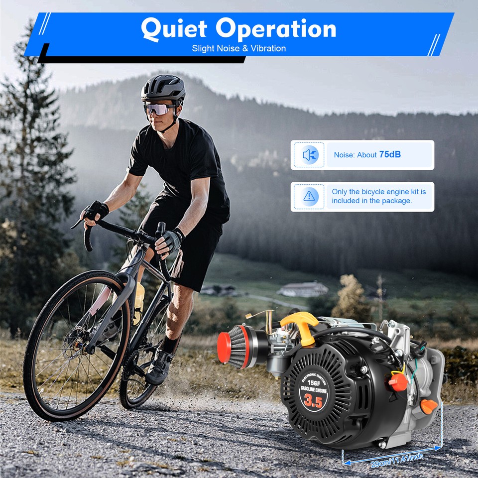 4 Stroke 100cc Bike Engine Kit Set Gas Motorized Motor Bicycle Modified ...