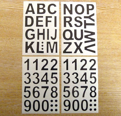 24mm Black Sticky Vinyl Letters or Numbers Stickers Self-Adhesive ...