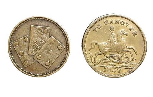 1837 Whist Counter Tokens Playing Cards Regina Victoria To Hanover 19th ...