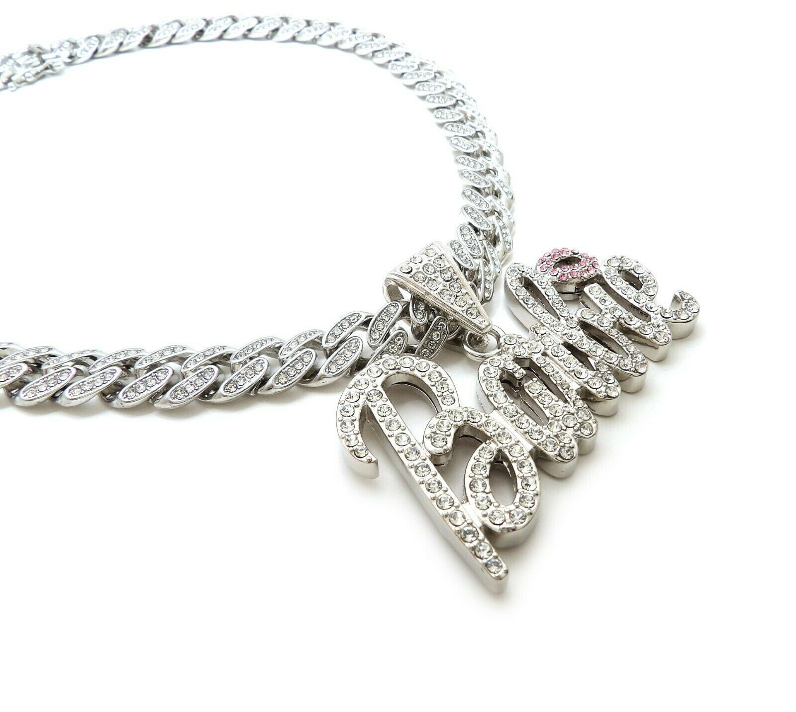 MINAJ BARBIE PENDANT SILVER CUBAN LINK CHAIN NECKLACE HIP HOP QUEEN ...