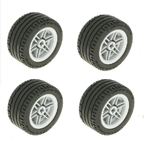 NEW Lego TIRES 4 Pack Gray Rims 43.2 x 22 ZR #44309 & #56145 x 4 ...