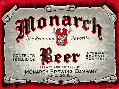Monarch Beer Label 9" x 12" Metal Sign | eBay