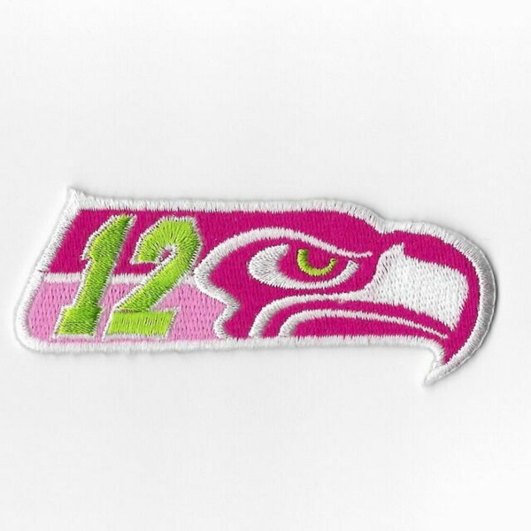 Seattle Seahawks Iron on Patches Embroidered Badge Patch Applique Pink ...
