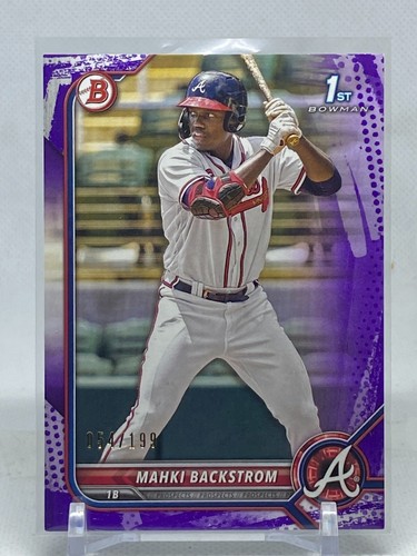 2022 Bowman 1st Paper Mahki Backstrom Purple /250 BP-121 Atlanta Braves ...