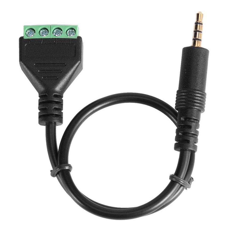3.5mm Stereo 4 Pole Male Plug to 4 Pin AV Screw Video Balun Terminal ...