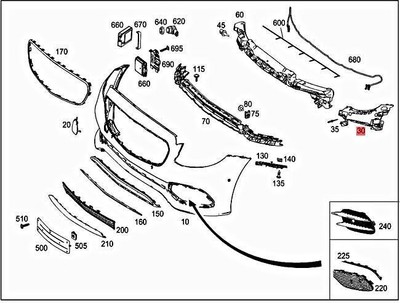 Genuine MERCEDES C238 S213 W213 Basic carrier for bumper Right ...