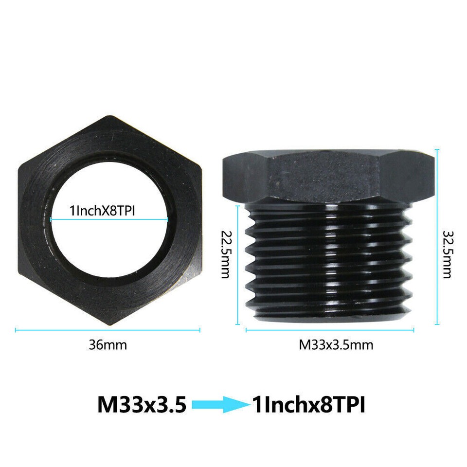 1PC Chuck Insert Adapter M33 x 3.5 To 1-8 tpi Woodworking Lathe Spindle ...