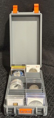 Storage Box Holds 40X 1, 5, 10 Gram Geiger Silver/Gold Bars In Assay ...