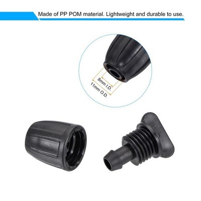 Drip Irrigation End Cap Barbed Fitting 8mm/11mm Tubing Black 20Pcs ? | eBay